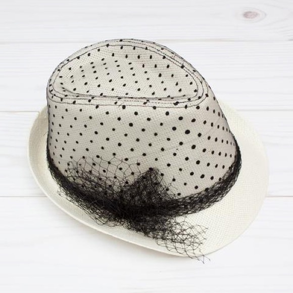 Accessories | Nwt Ivory Fedora Hat Wblack Lace Overlay | Poshmark